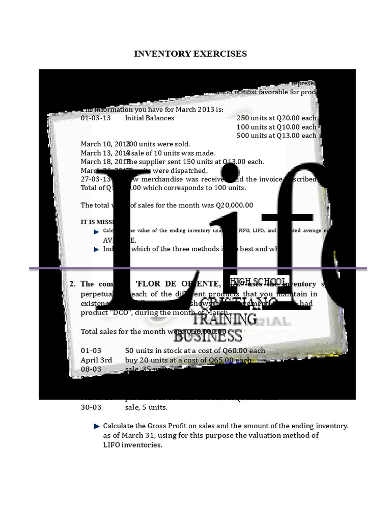 2 Inventory Exercises | PDF | Inventory | Business Economics