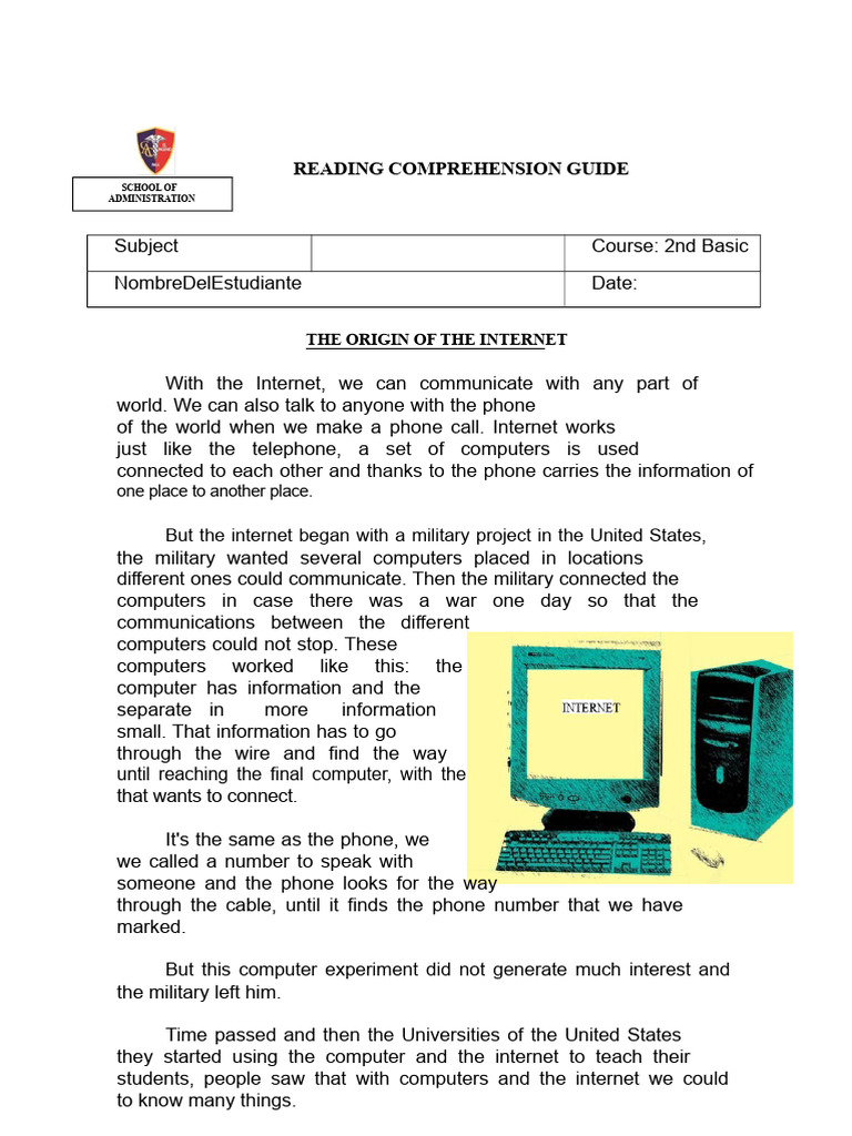 Internet Origins and Comprehension Guide | PDF | Telephone | Internet