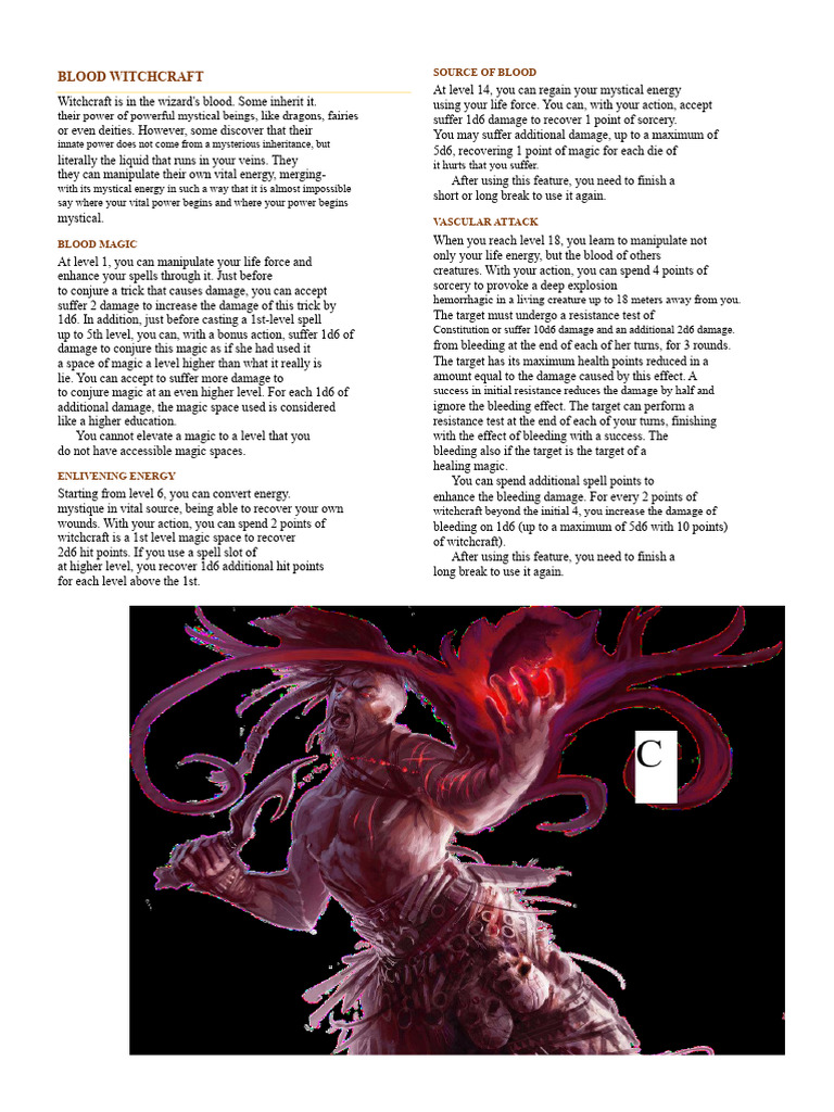 Blood Magic and Witchcraft Mechanics | PDF | Magician (Fantasy) | Fantasy