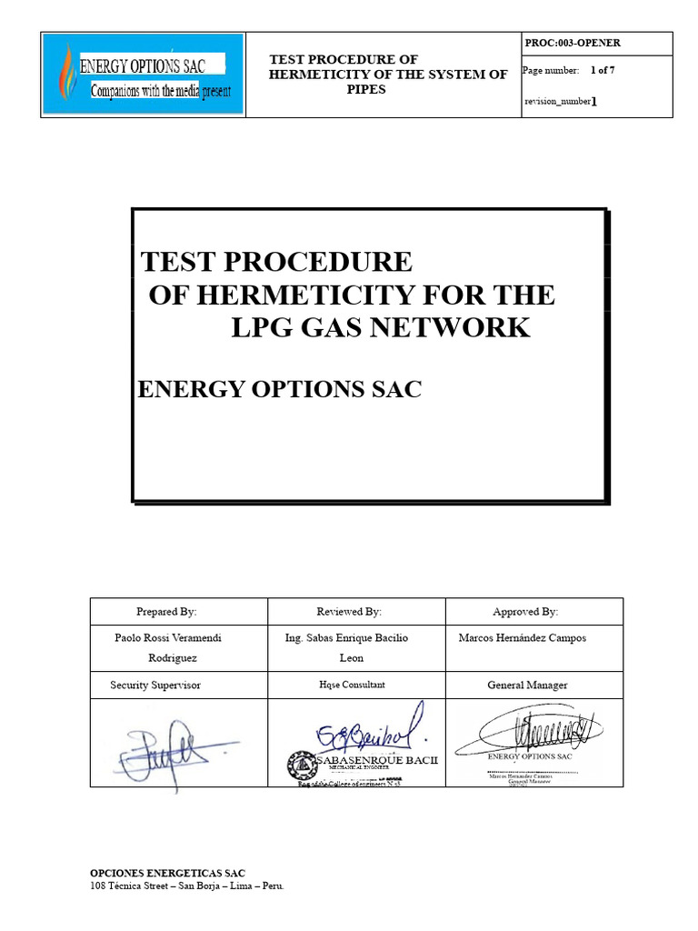 Leak Test Procedure | PDF | Leak | Pressure Measurement