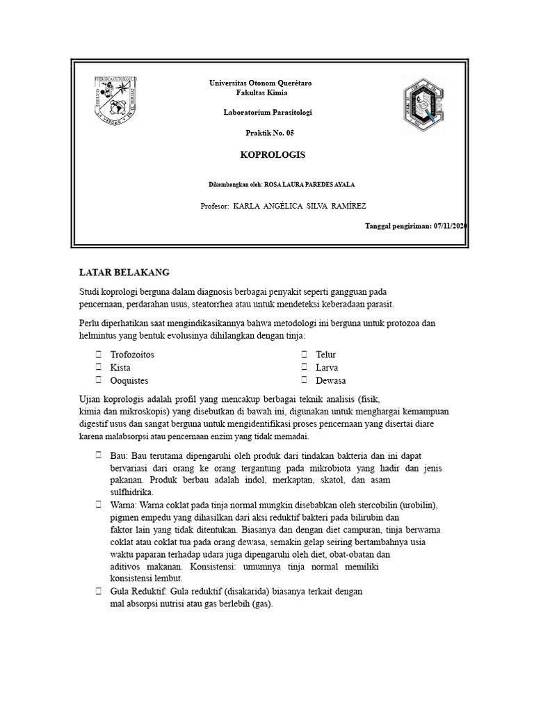 Buku Harian 5 - Uji Kotoran | PDF