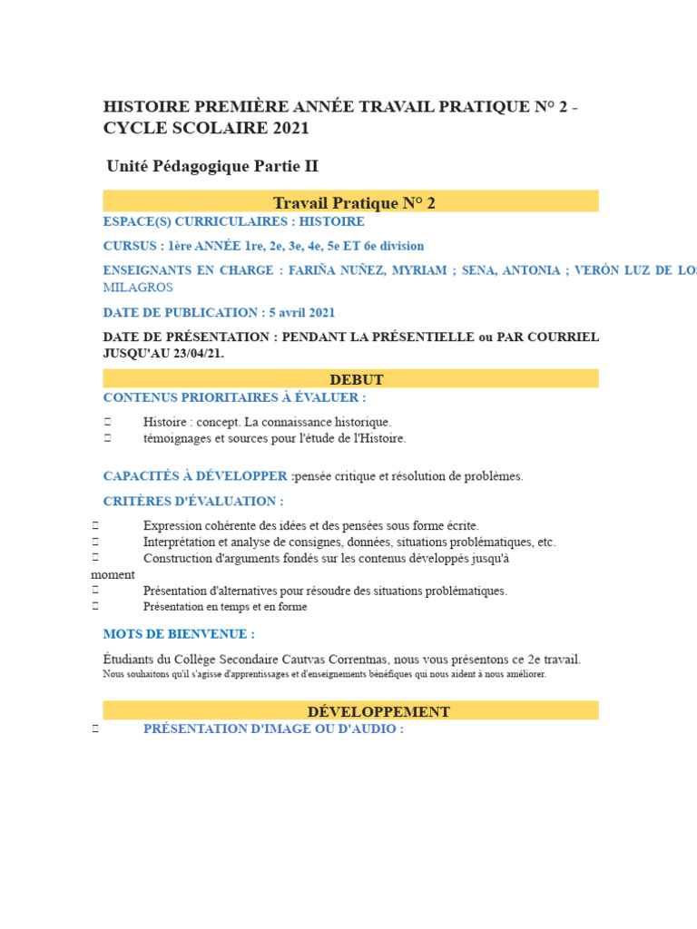 Évaluation Histoire 6e Année | PDF | Science | Sciences sociales