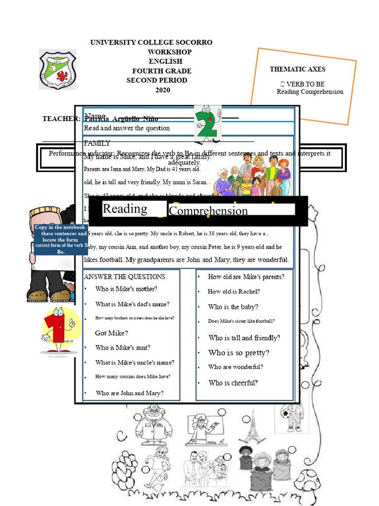 Verb To Be Reading Comprehension | PDF