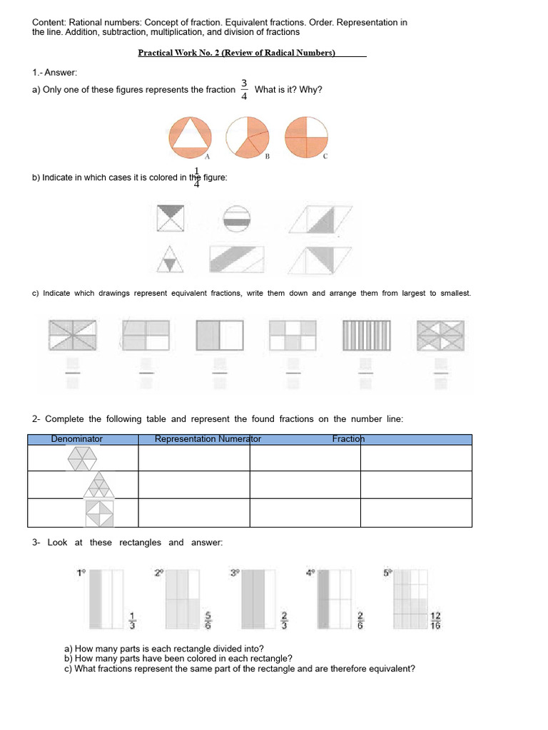 Practical Work No. 2 - Review of Rational Numbers | PDF | Rational Number | Algebra