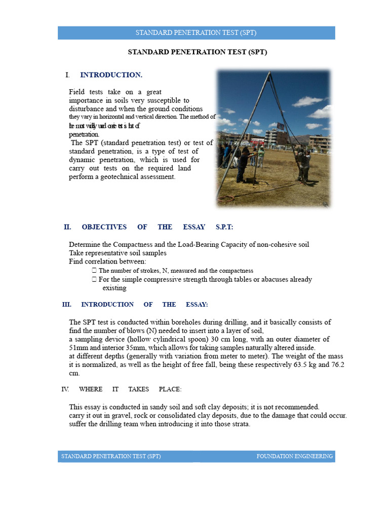 Standard Penetration Test Final Project | PDF