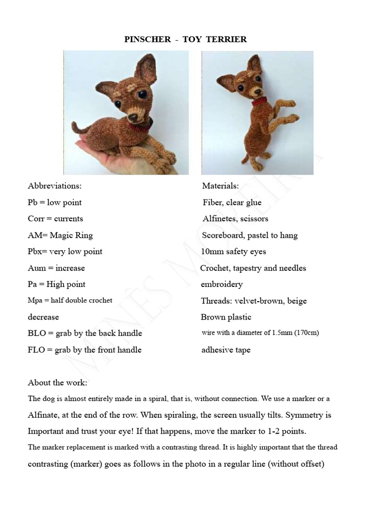 Miniature Pinscher | PDF | Yarn | Crochet