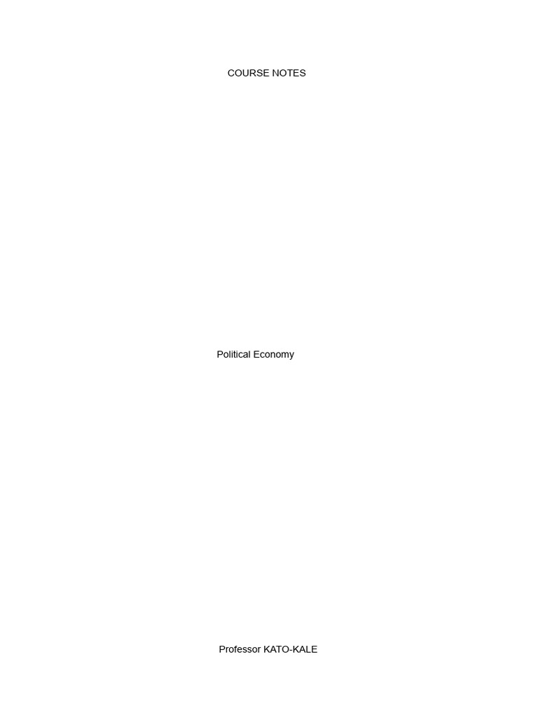 Political Economy Course Notes Summary | PDF | Market (Economics ...