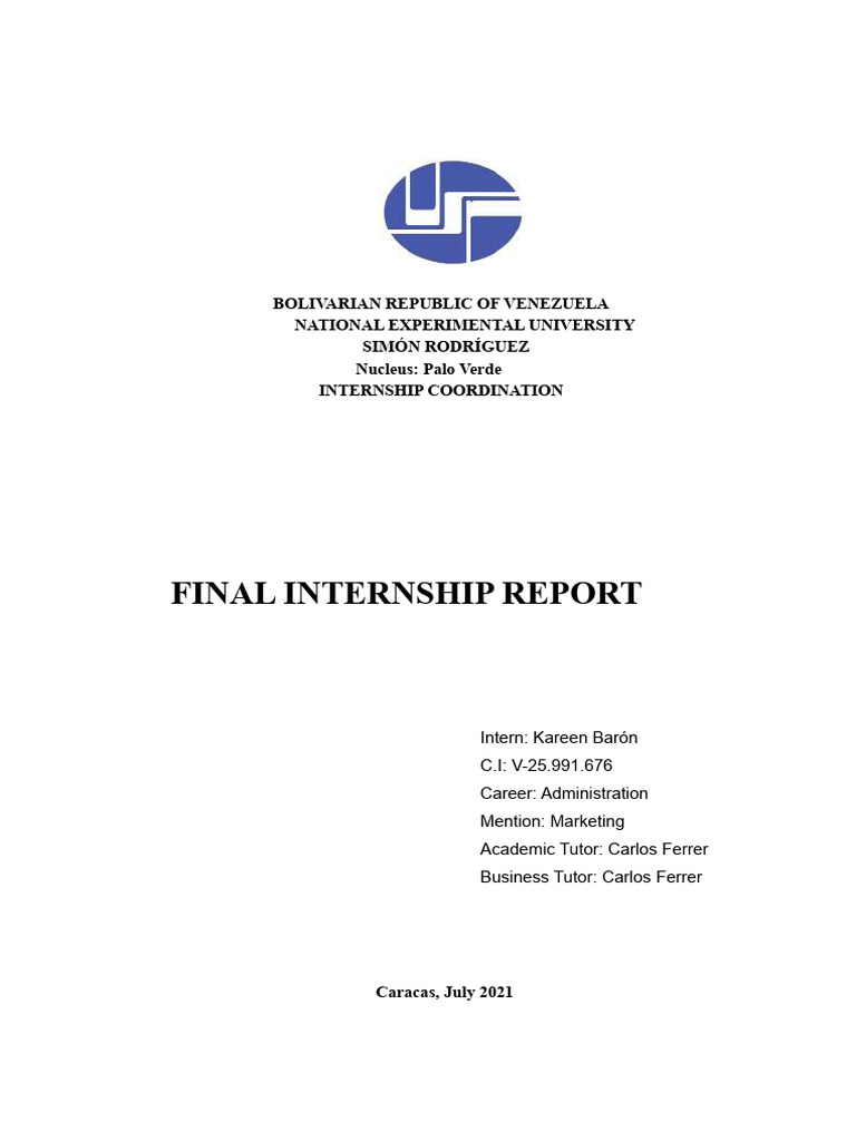 Final Internship Report: Marketing Focus | PDF