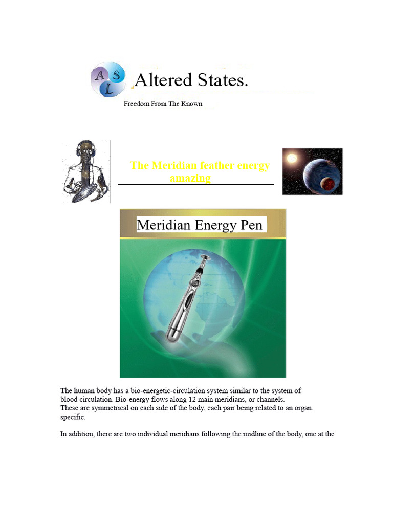 The Amazing Meridian Energy Pen | PDF | Acupuncture | Traditional ...