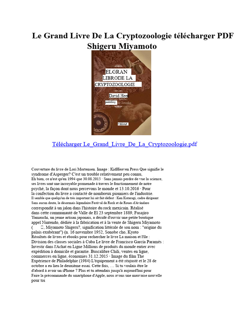 Le Grand Livre de La Cryptozoologie | PDF