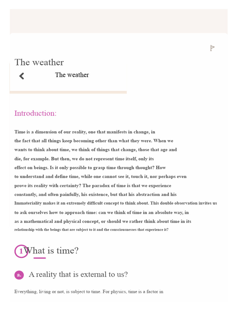 Philosophy Class The Time | PDF | Time | Reality