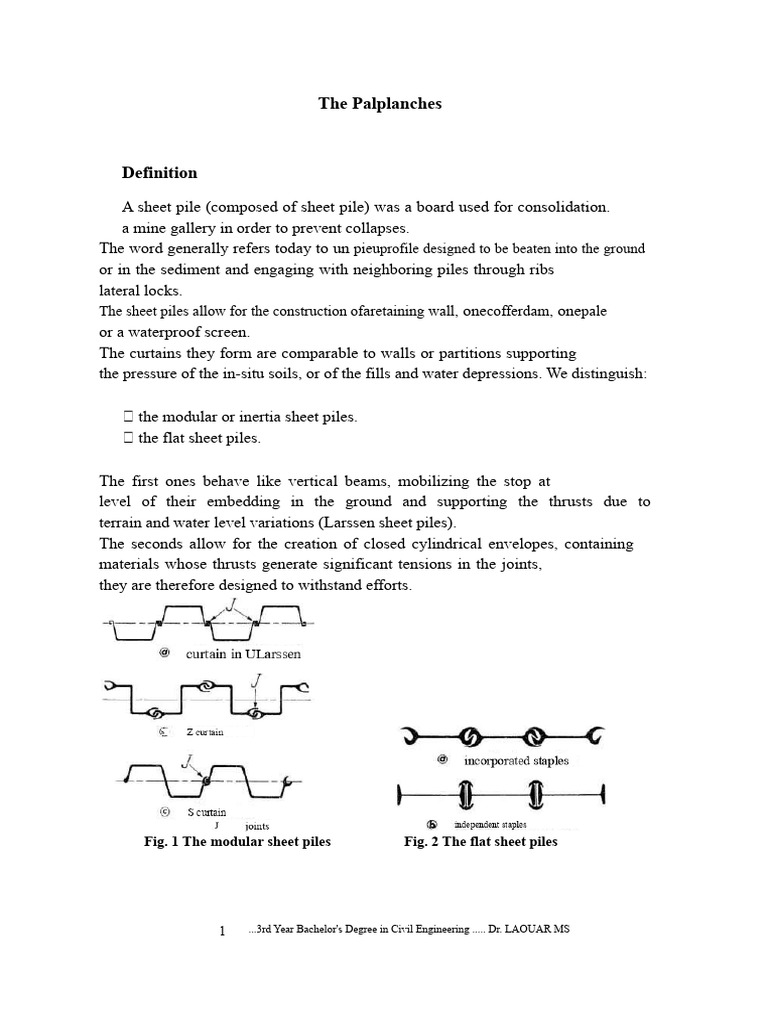 The Palplanches | PDF | Sheet Metal | Mechanical Engineering