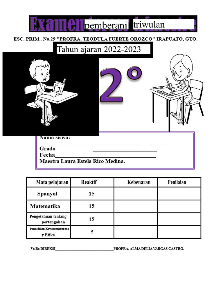 Ujian Tri Wulan Ketiga Kelas Dua | PDF