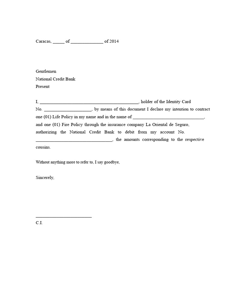 Life and Fire Insurance Policy Request | PDF
