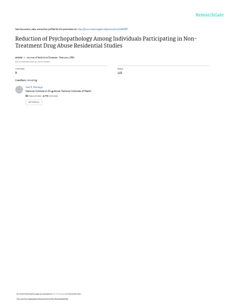 Reduction of Psychopathology Among Individuals Par | PDF | Medicine