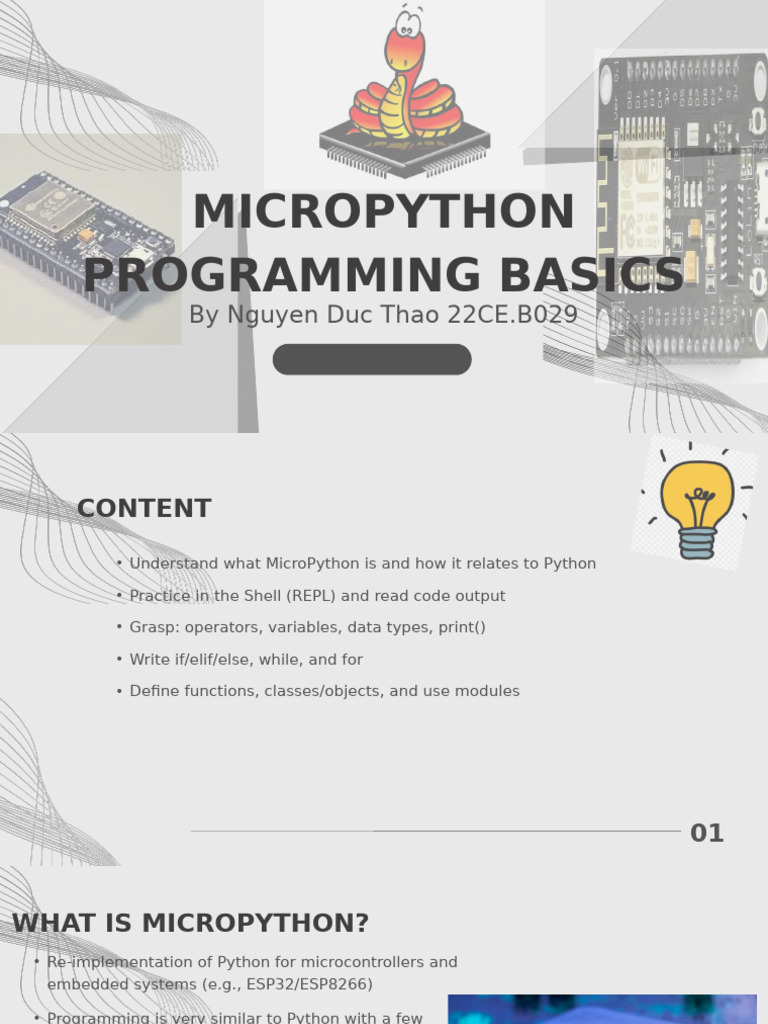 NguyenDucThao Lab1 Module 2 PythonMiccroPython Programming Basics | PDF | Control Flow | Python ...