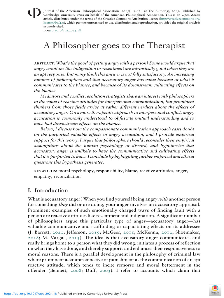 Rethinking Accusatory Anger in Therapy | PDF | Anger | Conflict Resolution