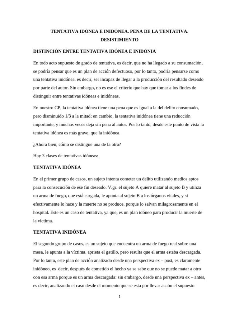 Tentativa Idónea e Inidónea | PDF | Justicia | Crimen y violencia