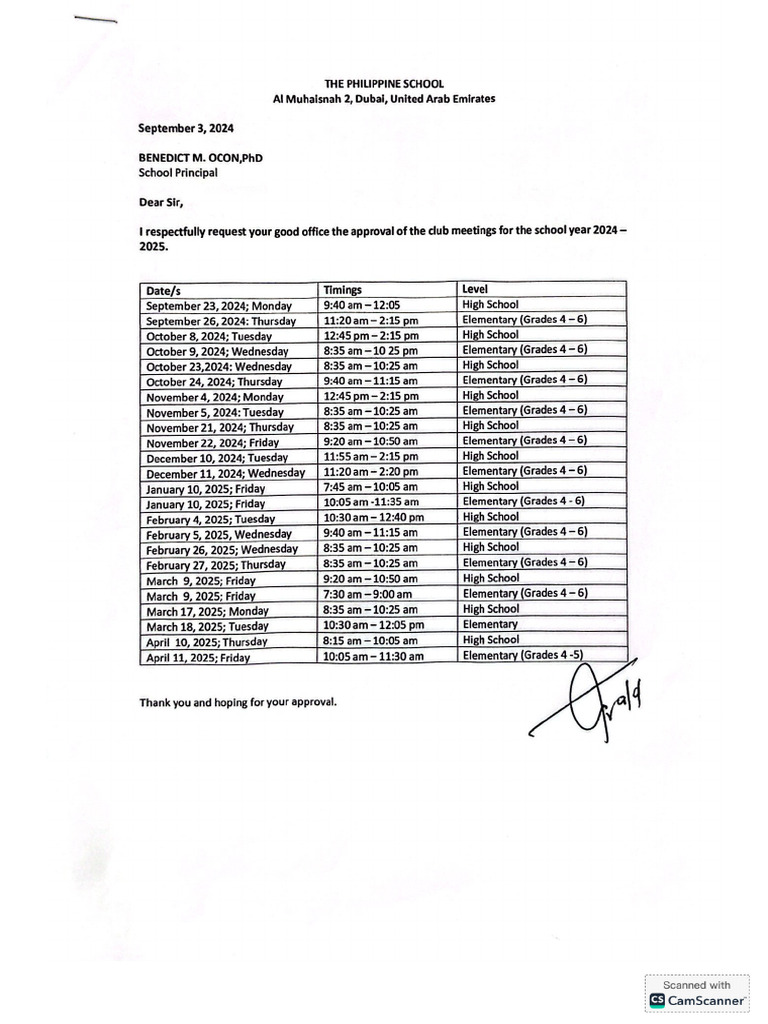 Schedule of Club Meetings | PDF