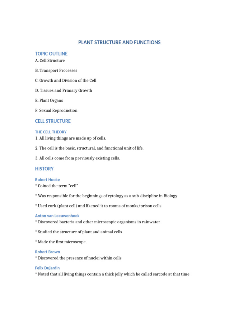 Plant Structure and Functions | PDF