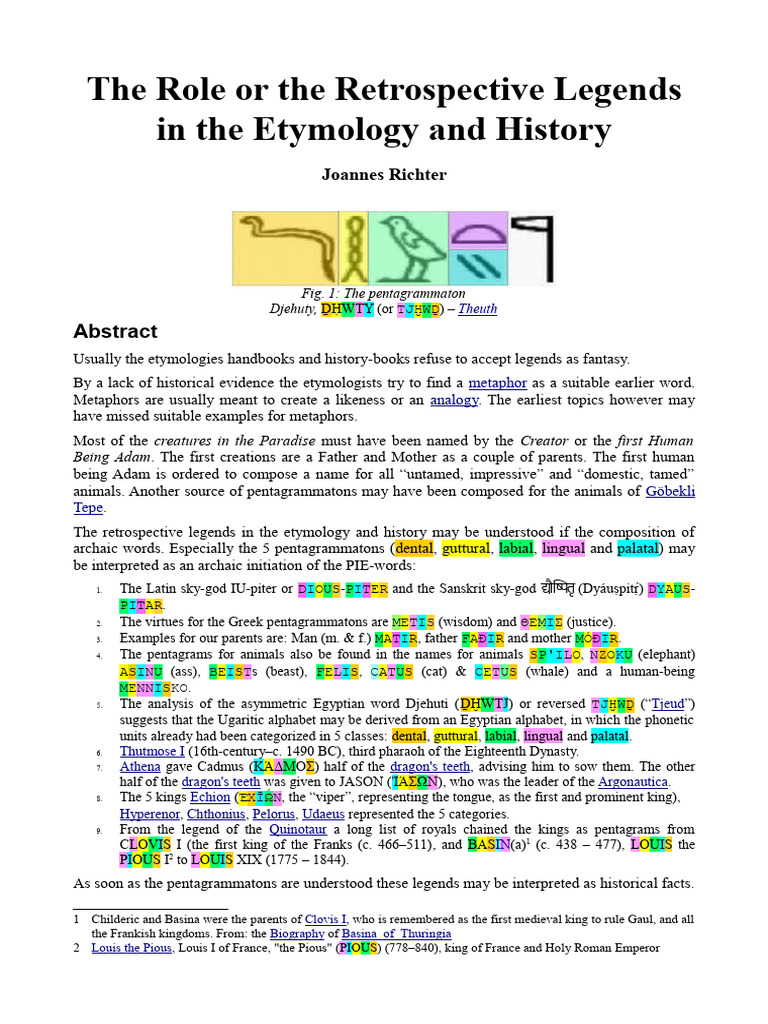 Retrospective Legends in Etymology | PDF | Runes