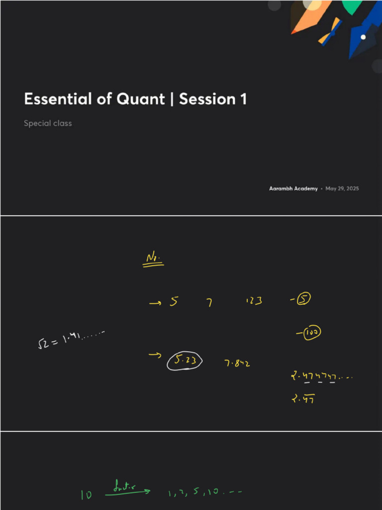 Essential of Quant Session 1 With Anno | PDF