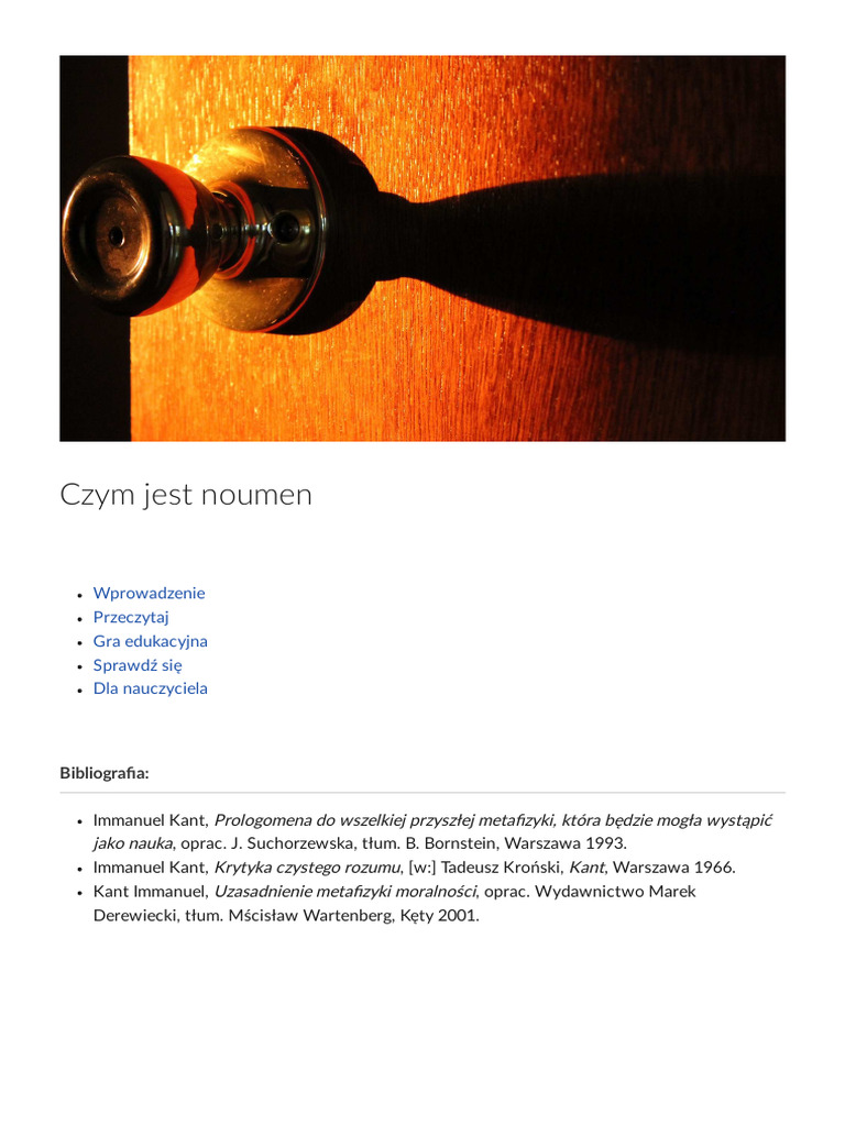 Czym Jest Noumen | PDF