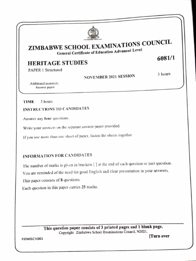 A Level Heritage Papers 2021-24 | PDF