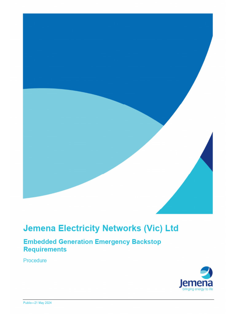 Embedded Generation Backstop Requirements | PDF | Verification And ...