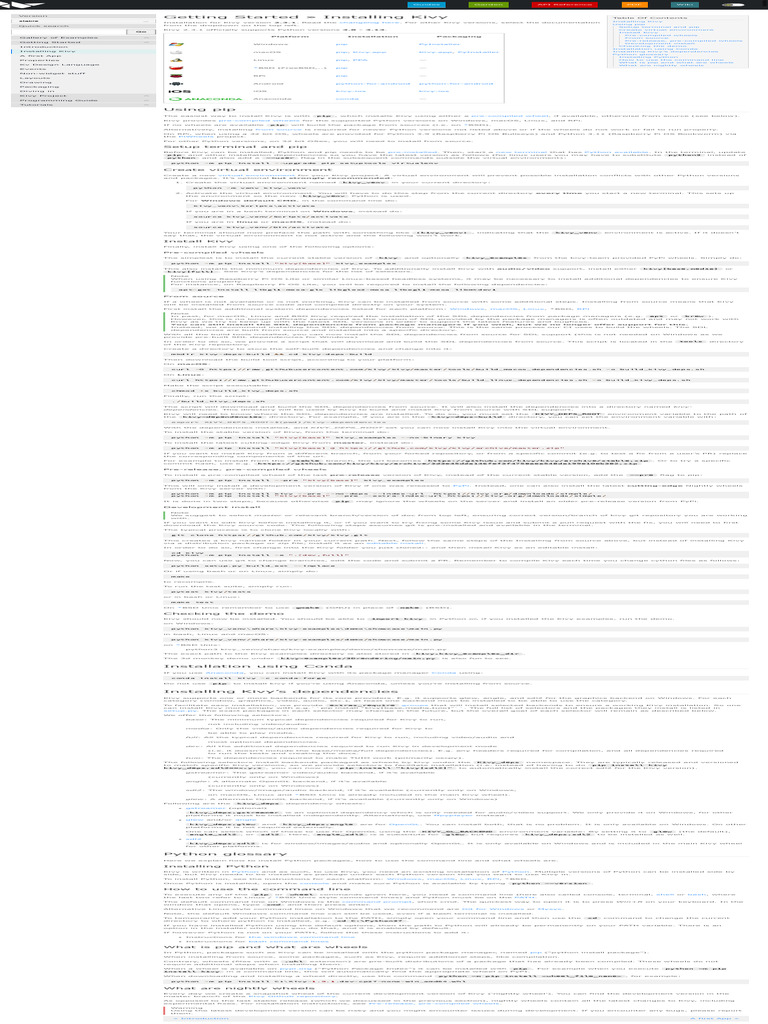 Installing Kivy 2.3.1 Guide | PDF | Command Line Interface | Python ...
