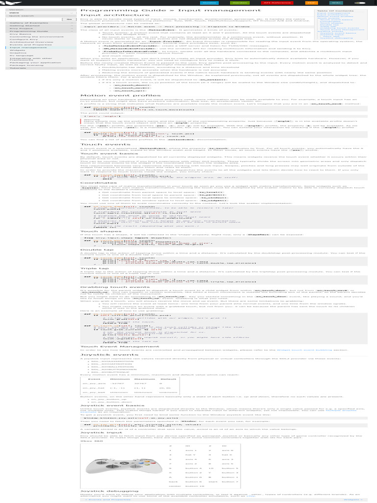 Input Management - Kivy 2.3.1 Documentation | PDF | Computing | Software