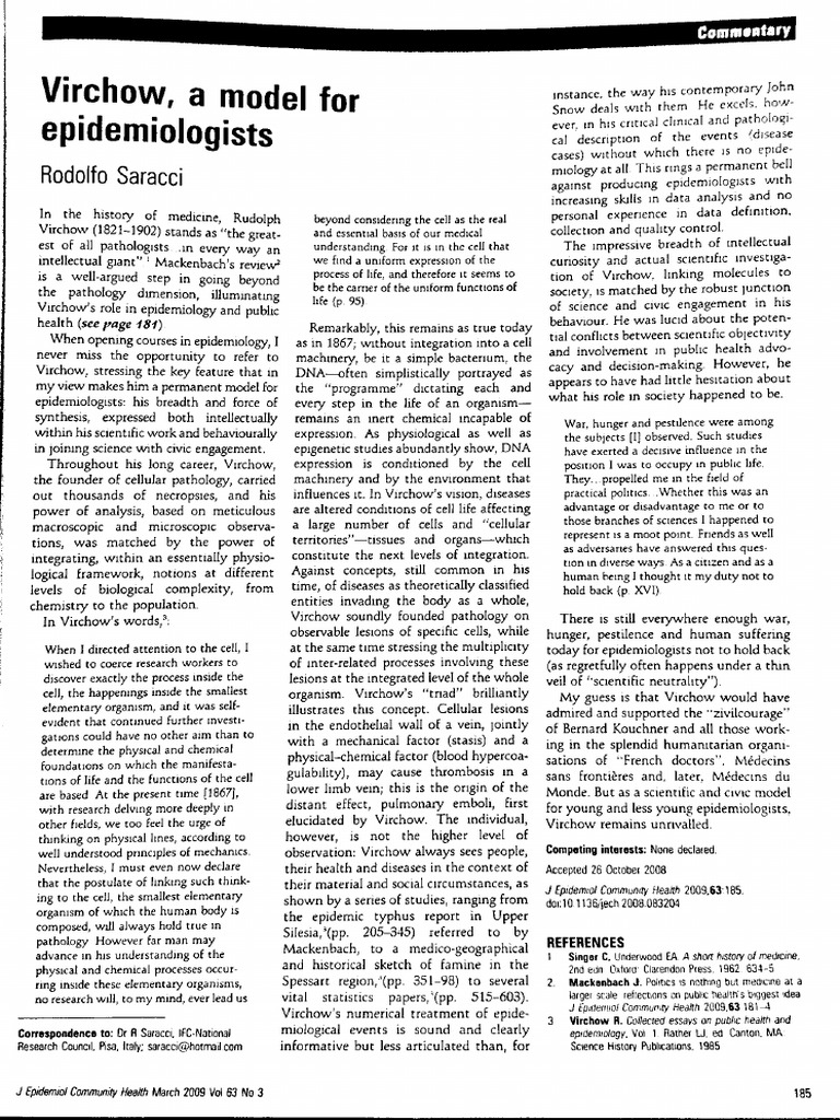 Virchow, A Model For | PDF