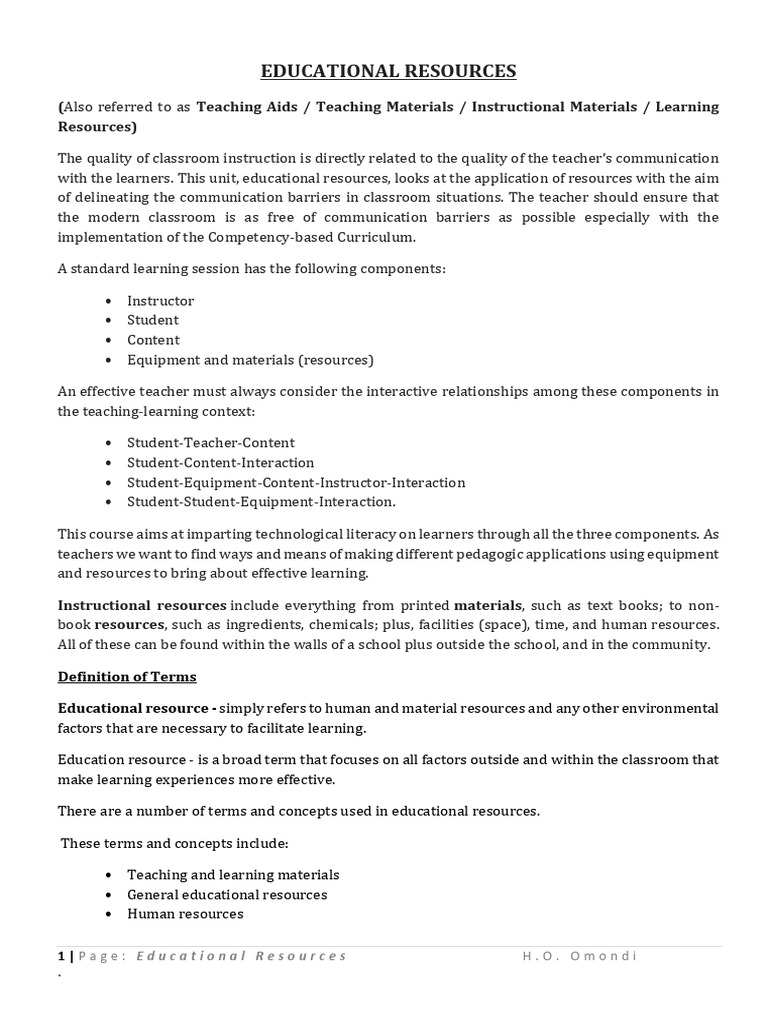 Effective Teaching Resources Guide | PDF | Learning | Teachers