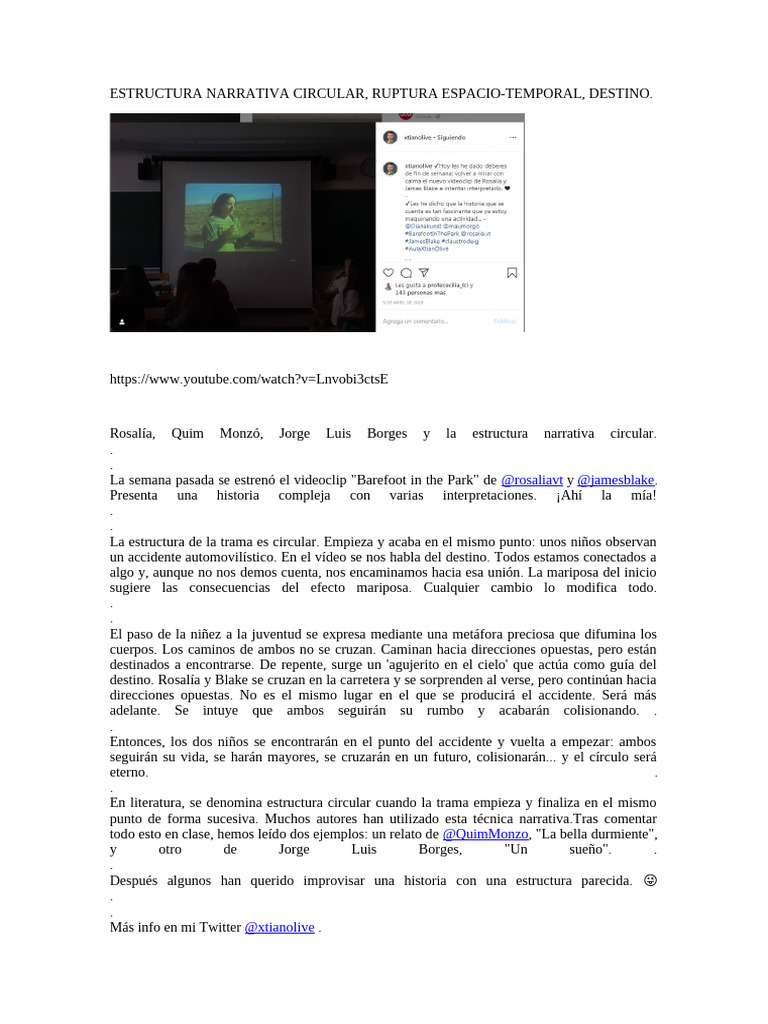 Estructura Narrativa Circular en Literatura | PDF