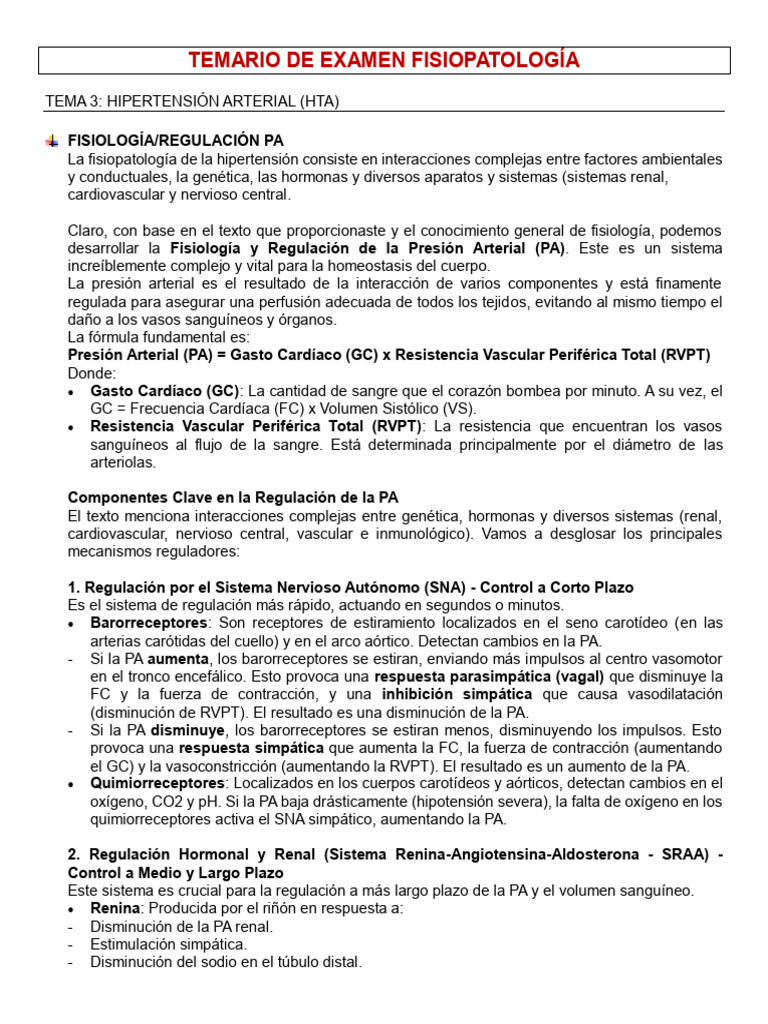 Tema 3 - Hipertensión Arterial (Hta) | PDF | Angiotensina | Hipertensión