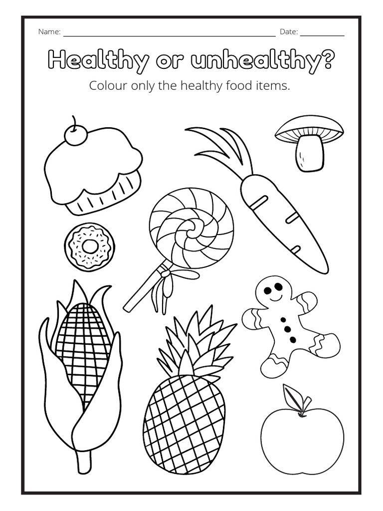 Healthy or Unhealthy Worksheet | PDF