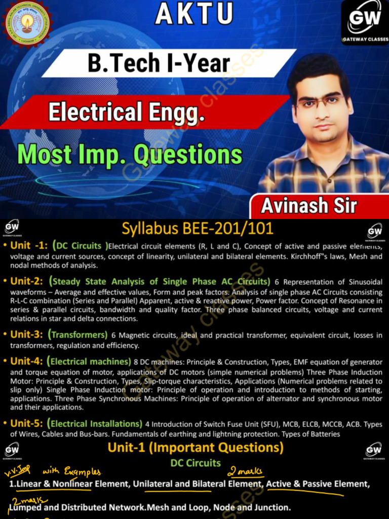 Bee Important Questions Notes - 2ff98335 Ed09 4585 Ba22 05c0cb33bac3 | PDF