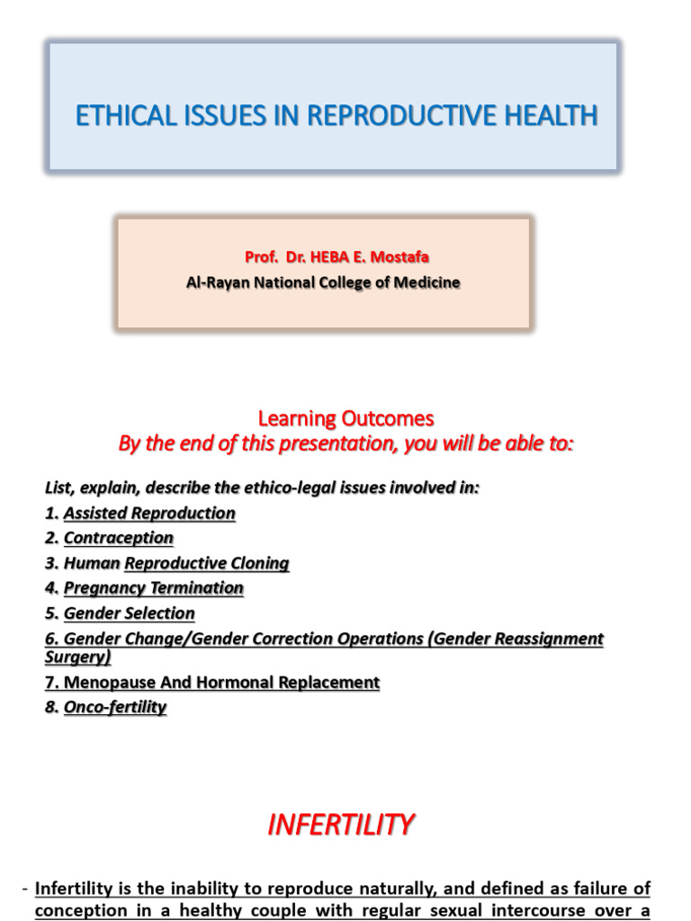 Ethical Issues in Reproductive Health | PDF | Abortion | In Vitro ...