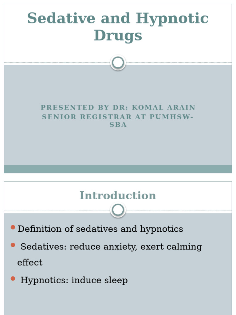 Sedatives vs. Hypnotics Explained | PDF | Benzodiazepine | Insomnia