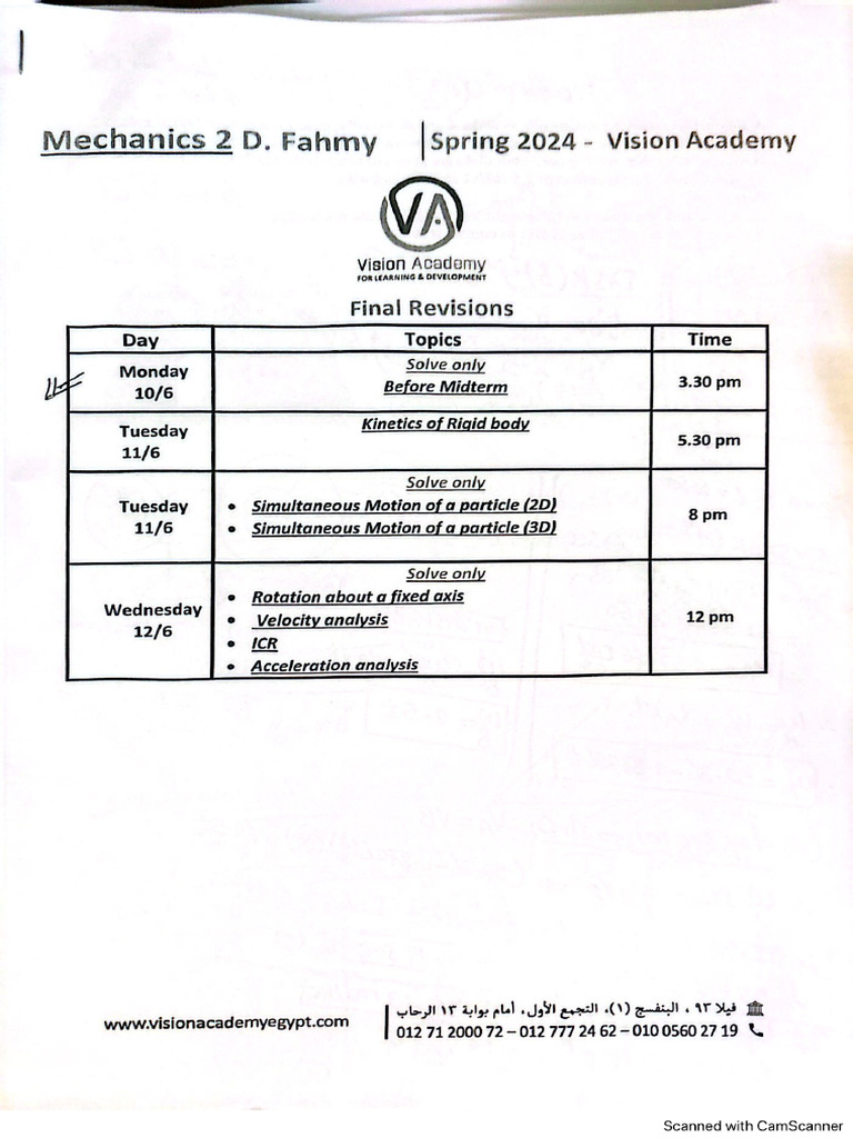 Mechanics Final Revision 1 | PDF