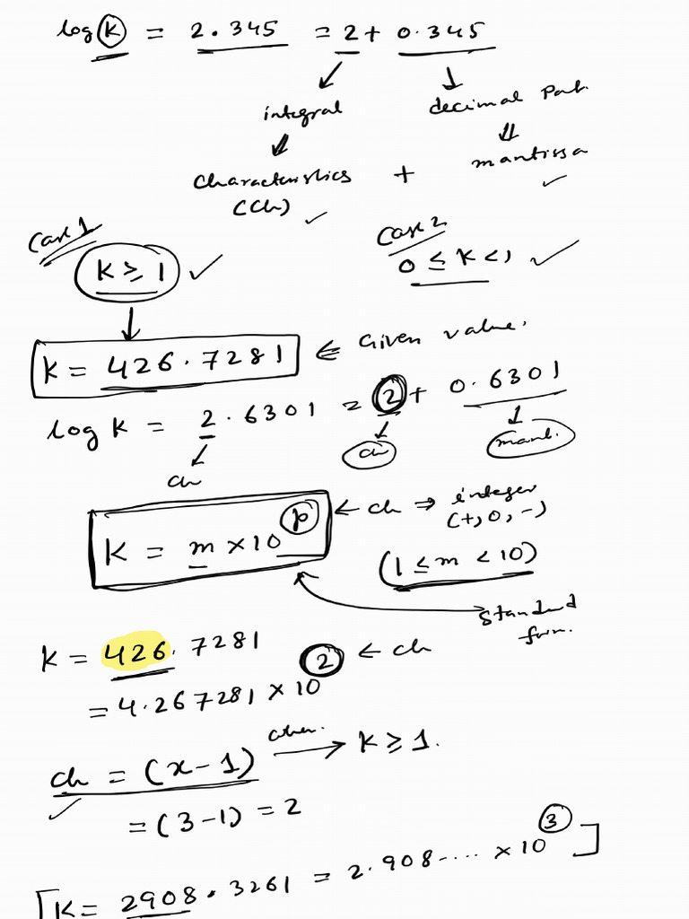 Log - Characteristics & Mantissa & Log Table - 250921 - 101656 | PDF