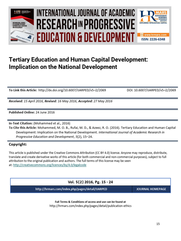 Tertiary Education's Impact on Development | PDF | Knowledge | Economic ...