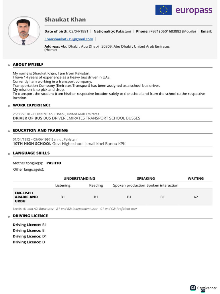 Shaukat Khan CV | PDF