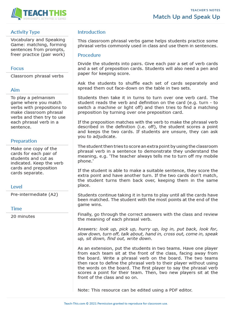 Match Up and Speak Up | PDF | Language Mechanics | Languages