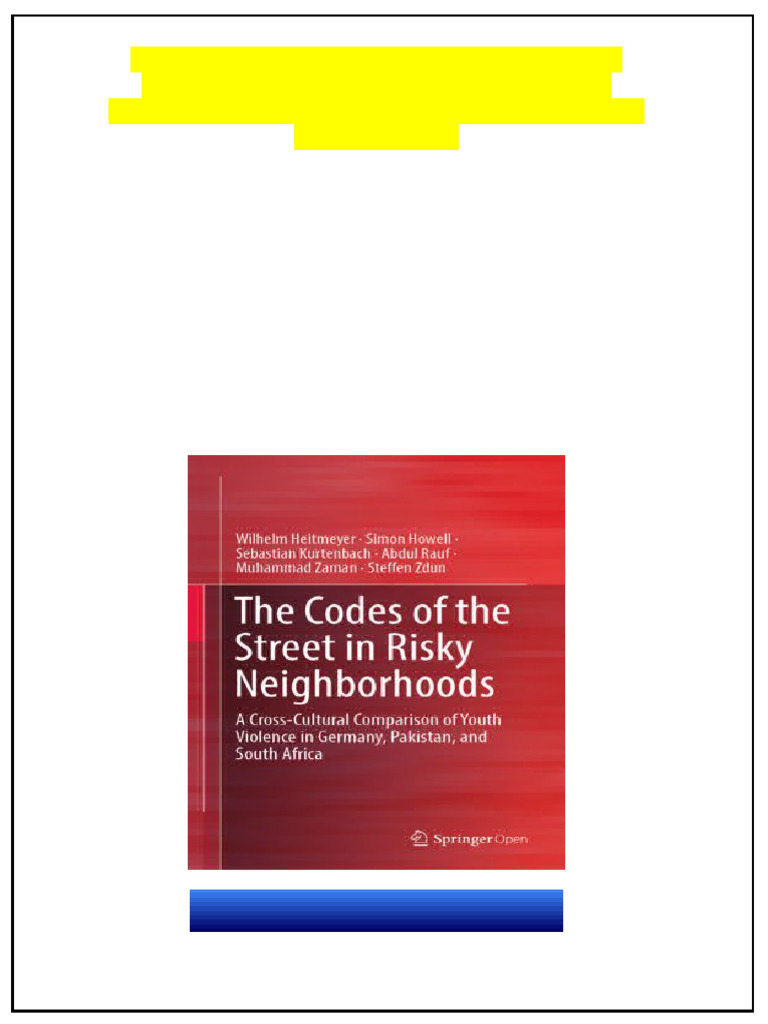 The Codes of the Street in Risky Neighborhoods A Cross Cultural ...