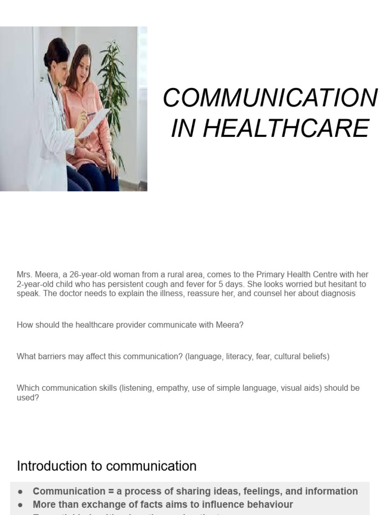 Communication in Healthcare | PDF | Communication | Nonverbal Communication