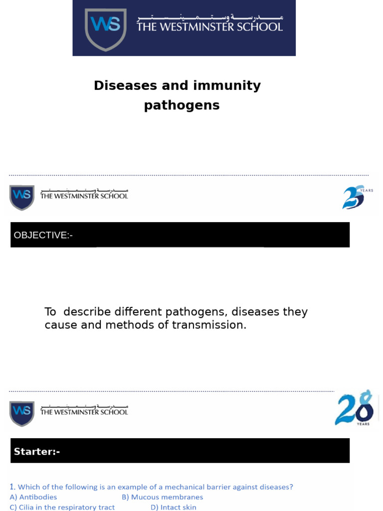Diseases and Immunity 1 | PDF | Pathogen | Infection