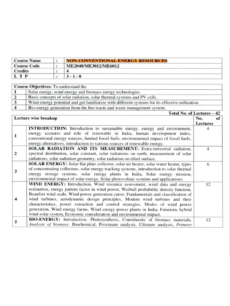 Me6012 Course Handout | PDF
