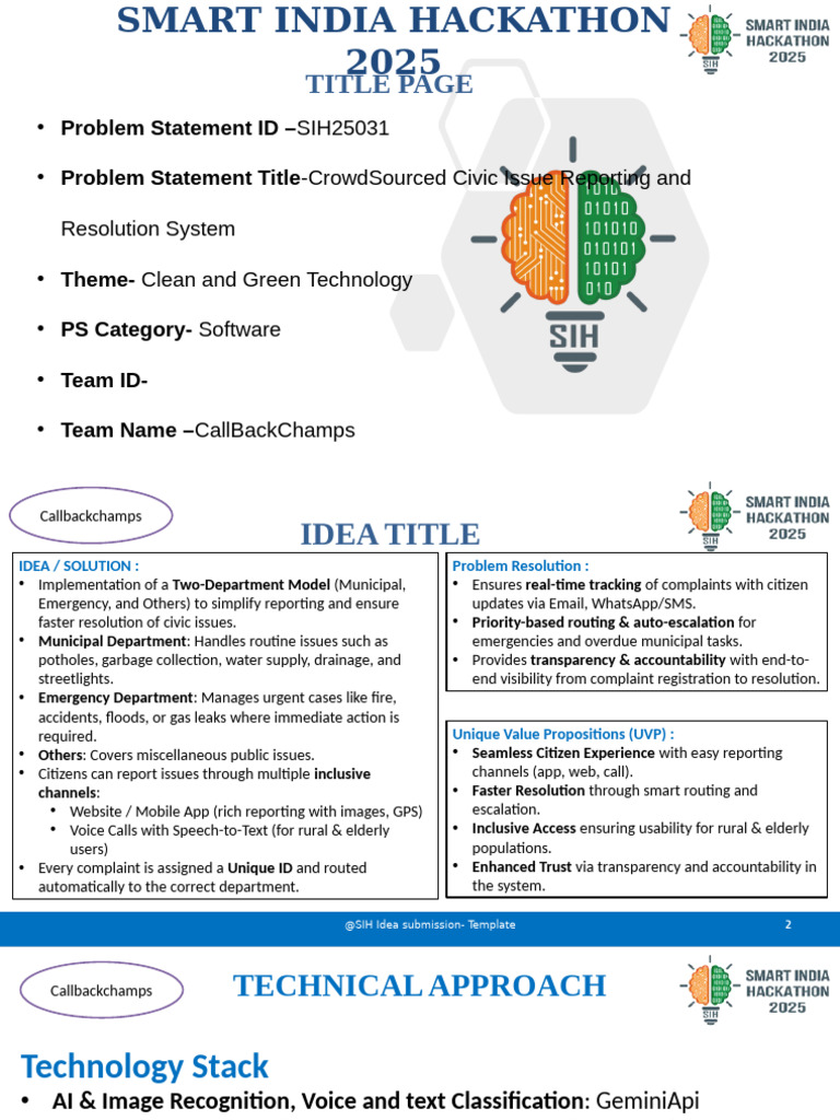 SIH2025 IDEA Presentation Format[1][1] | PDF | Cloud Computing | Artificial Intelligence