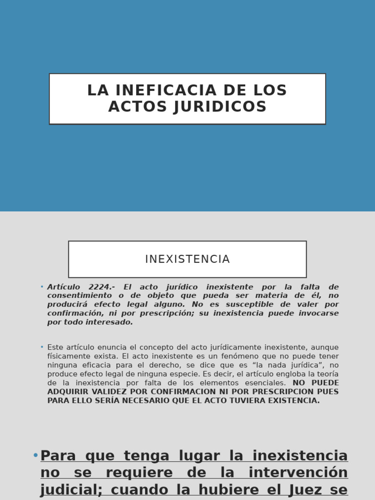 CLASE 15 Ineficacia de Los Actos Juridicos | PDF | Nulo (ley) | Justicia